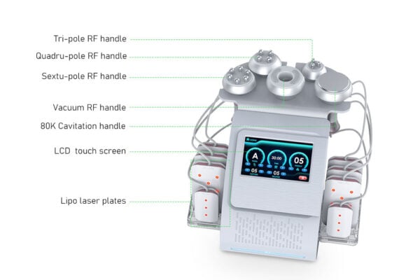 6 in 1 80K Cavitation Vacuum RF Lipo Laser Slimming Machine - konmison